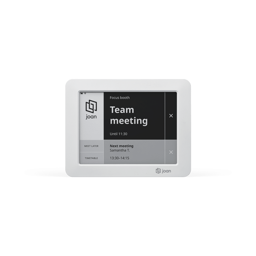 Joan 6 Wireless meeting room display for a hybrid workplace