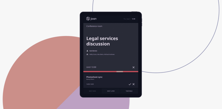 Confidently manage your meeting spaces with Joan Room