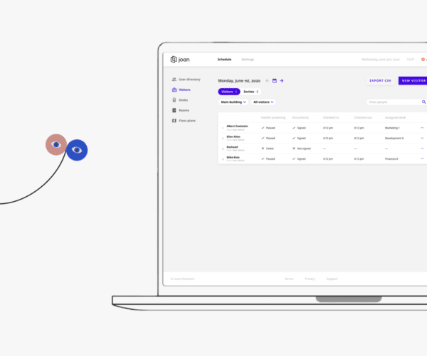 Monitor health and ensure contact tracing with Joan Visitor